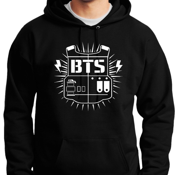 Shirts | Bts Army Vest Print Black Hoodie | Poshmark